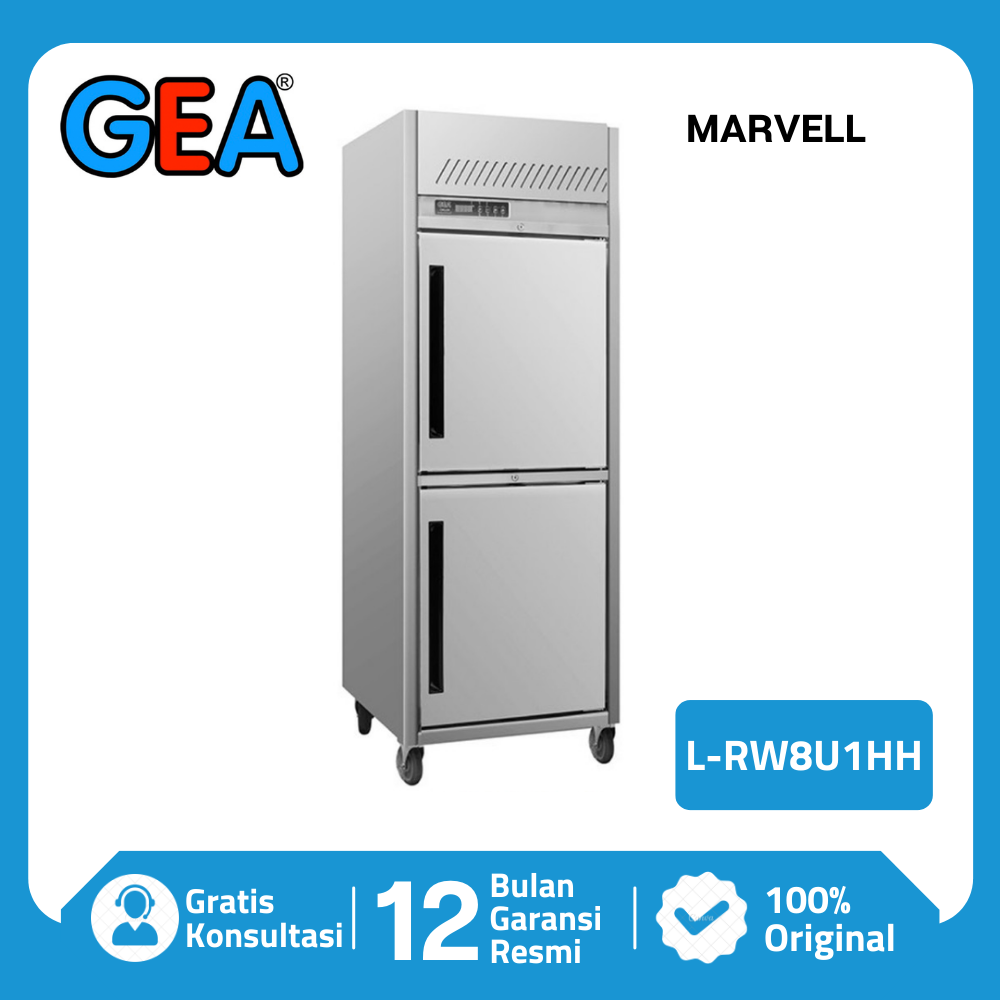 GEA L-RW8U1HH UPRIGHT CHILLER KULKAS 2 PINTU STAINLESS GARANSI RESMI ...