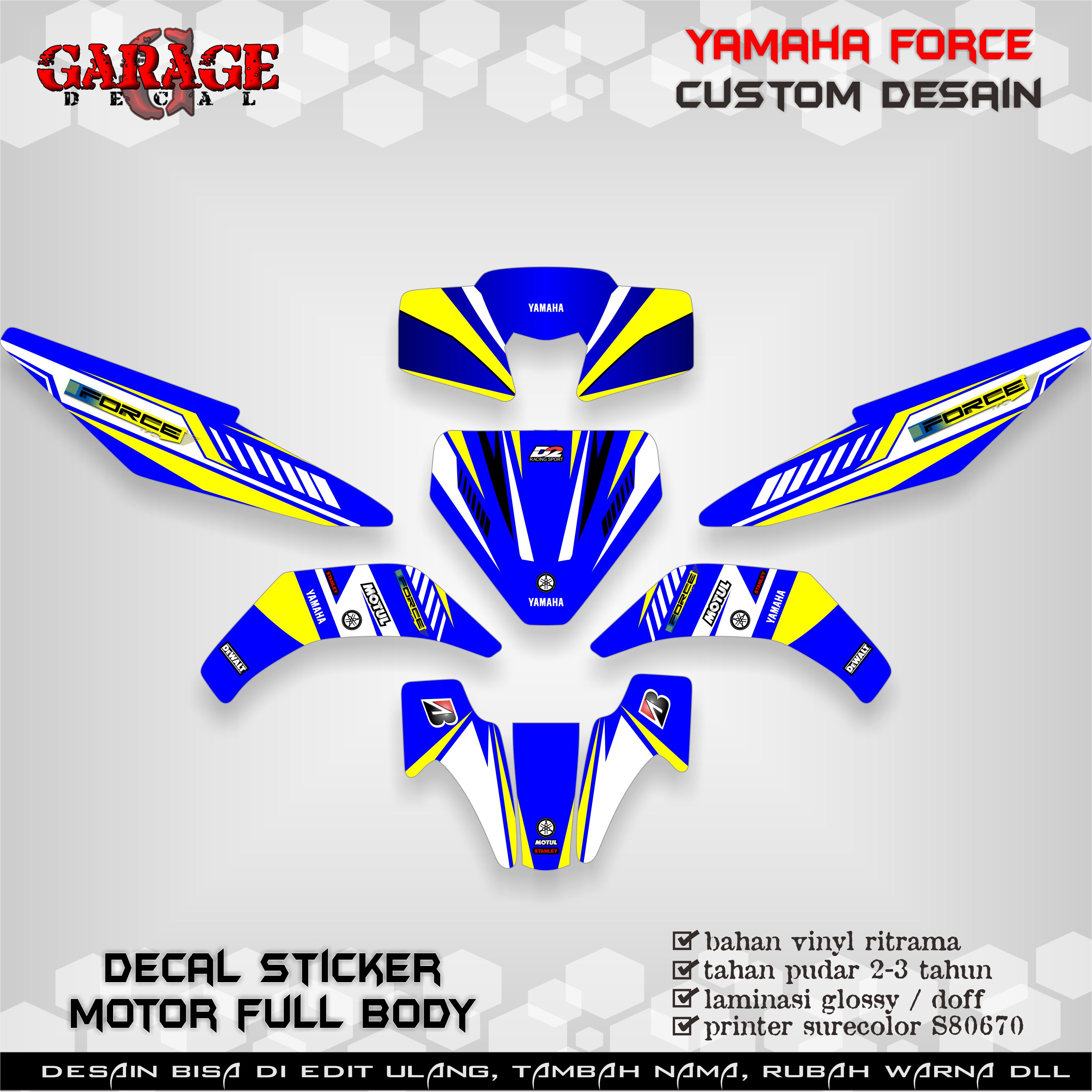 Decal Force full body Sticker force full body dekal stiker variasi ...