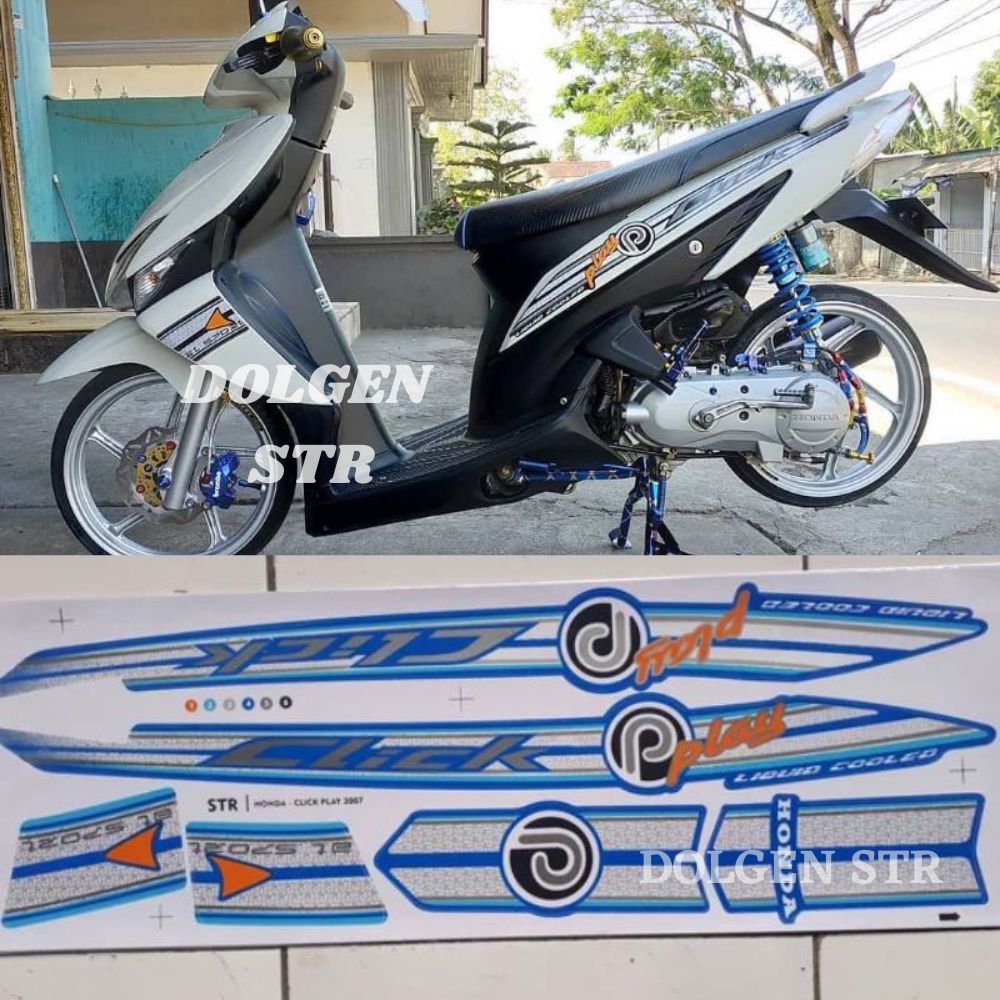 Striping Sticker Stiker Variasi Motor Vario 110 CW Click Play Grafis 3 ...