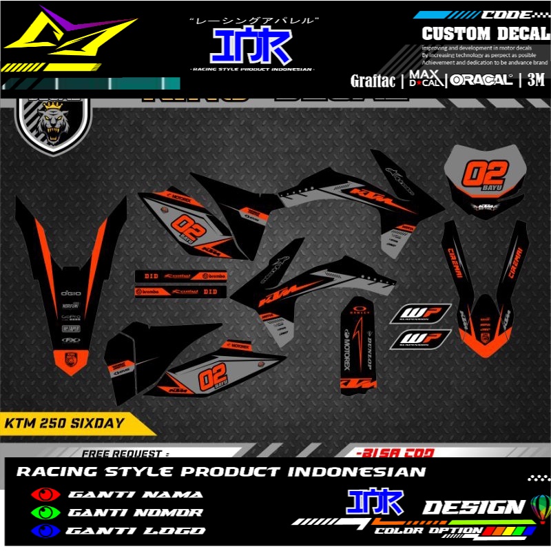 DECAL KTM SIXDAY DECAL KTM 250 KTM 85 FULL BODY | Lazada Indonesia