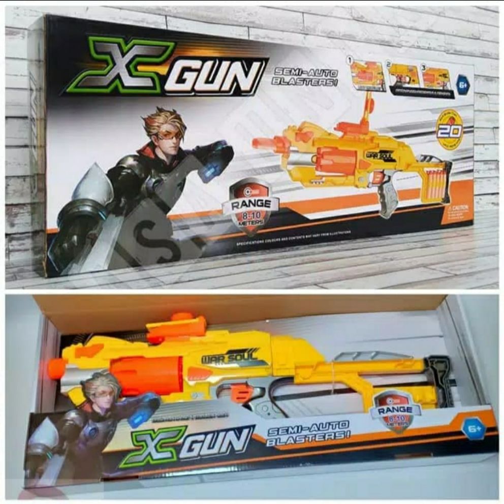 nerf semi auto blaster blaze storm xgun otomatis | Lazada Indonesia