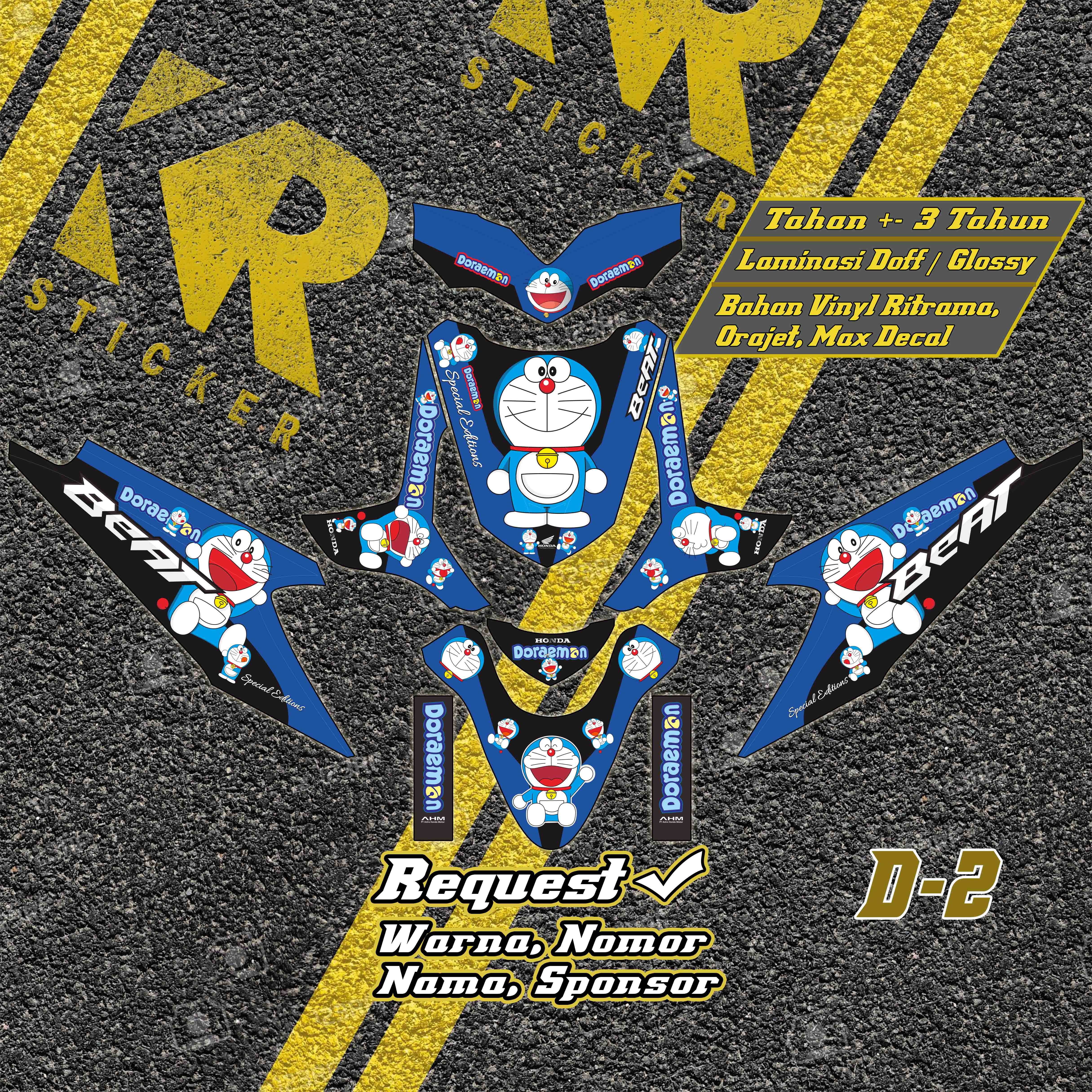 Stiker Decal Beat Karbu fullbody | Custom desain request warna nama ...