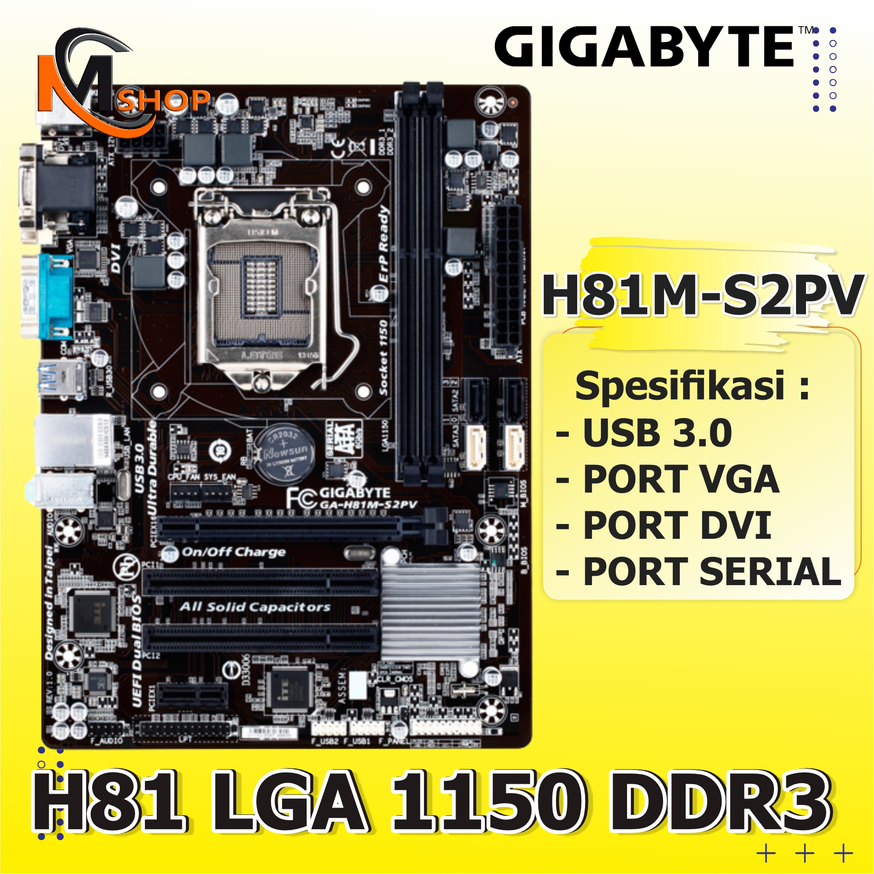 Motherboard Mainboard Mobo Intel H81 Haswell Socket 1150 DDR3 Gigabyte ...