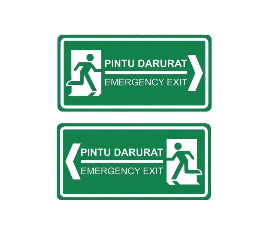 STIKER VINYL PINTU DARURAT/EMERGENCY EXIT UKURAN 15 X 30 CM | Lazada ...
