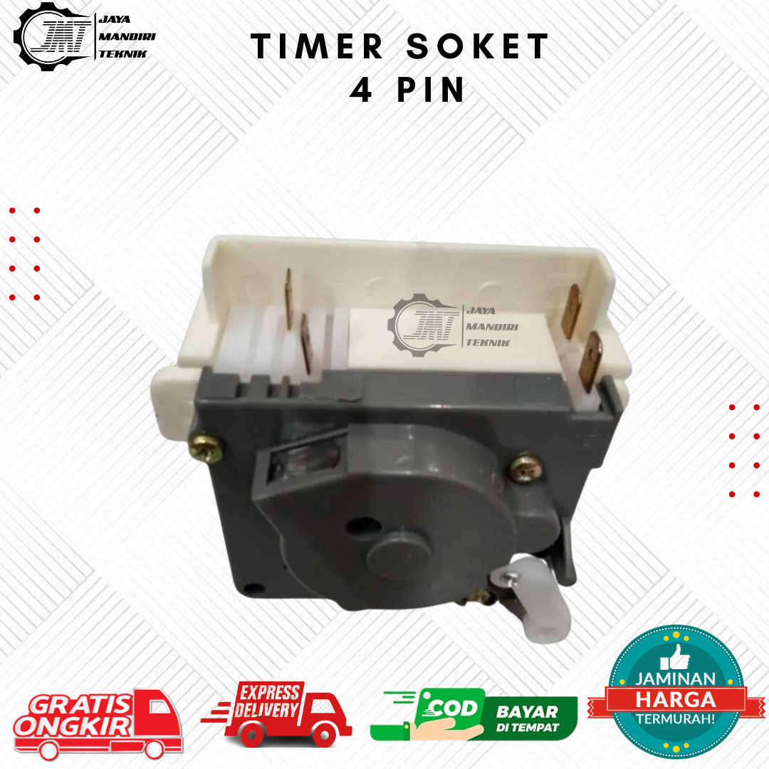 TIMER MESIN CUCI SOCKET | TIMER WASHING 4 PIN | TIMER WASH SOKET 4 PIN ...