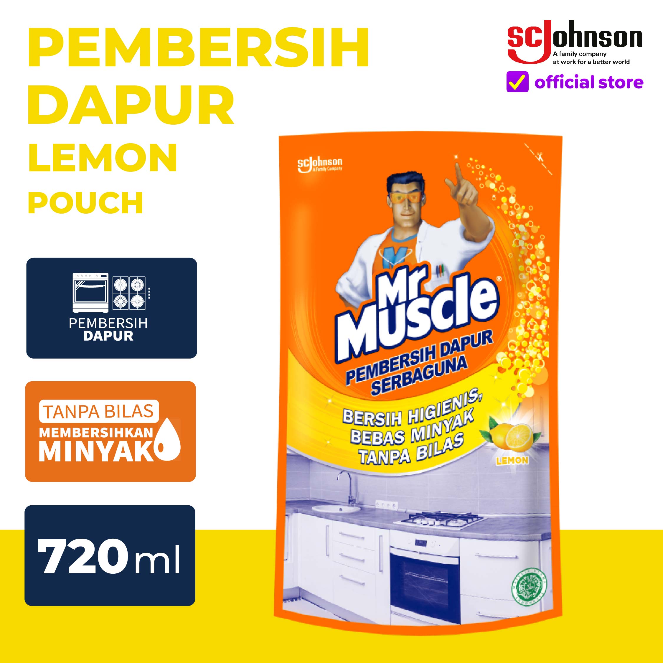 Mr. Muscle Kitchen Pembersih Dapur - Lemon Refill 720mL | Lazada Indonesia
