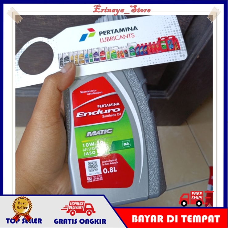 ORIGINALOli Mesin Pertamina Enduro Matic Oli Mesin Motor Matic 10W-30 API SL JASO 0.8L 800ml ...