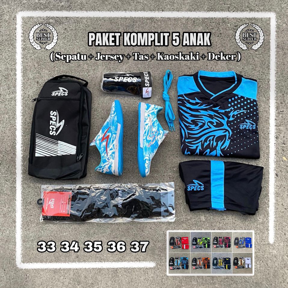 Paket Komplit 5 Sepatu Futsal Anak SD SMP Ortus Chimera In Terlaris ...