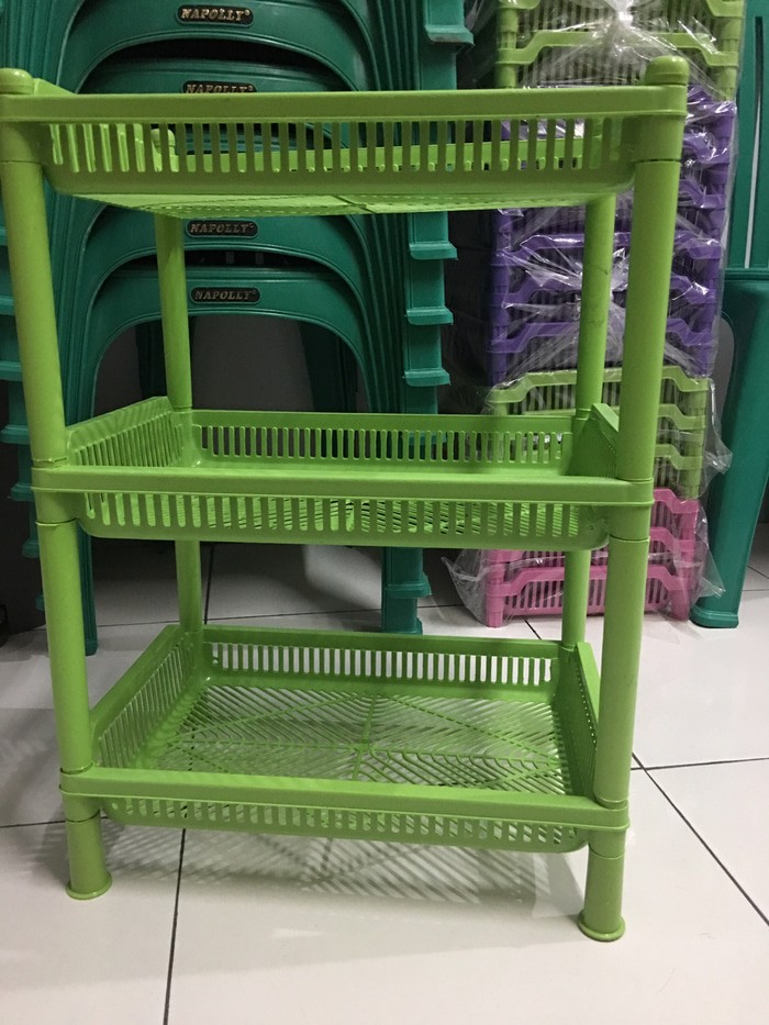 Rak Plastik Segi Rak Susun 3 Rak Mini 3 Tingkat 2 Ukuran Bisa Pilih ...