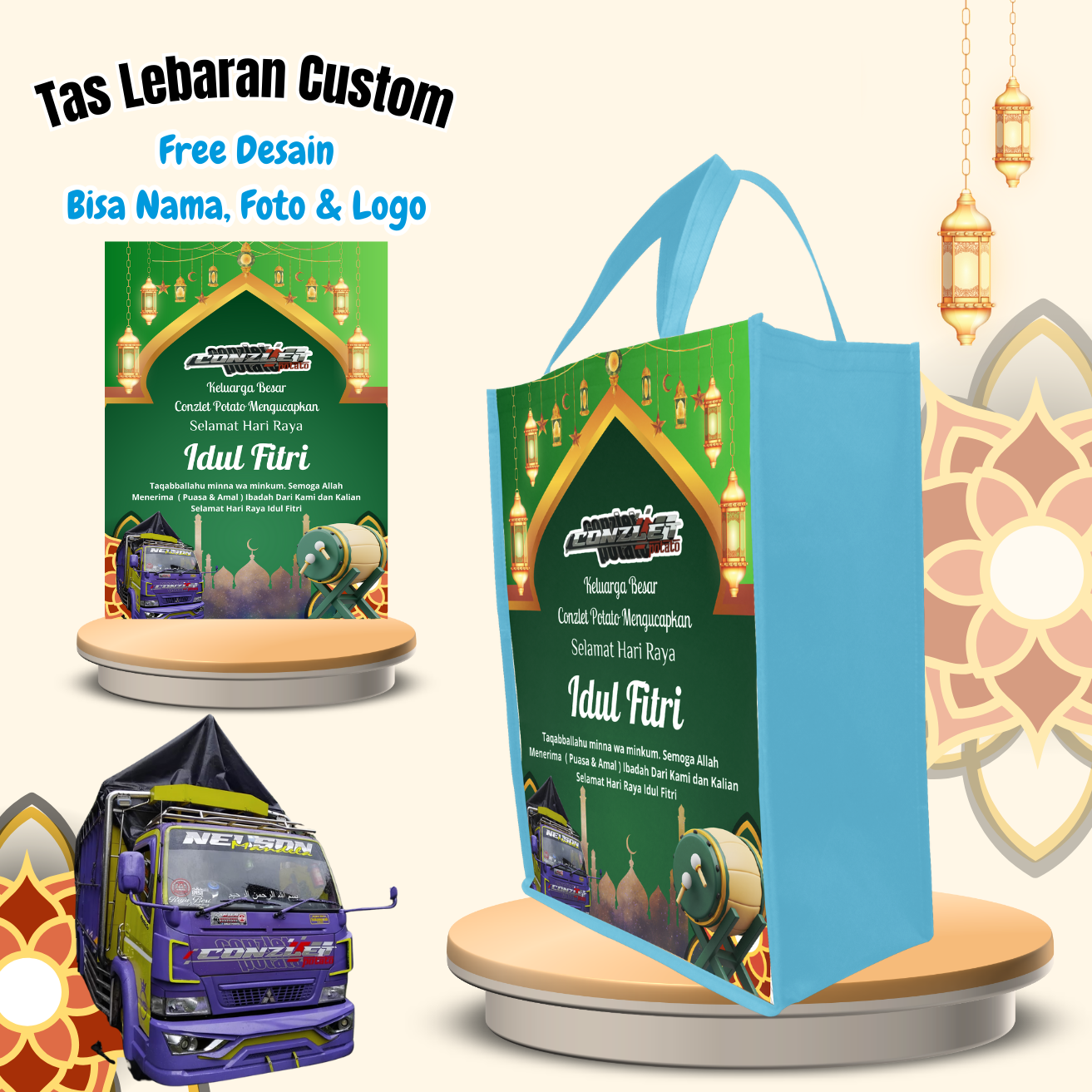 20 Pcs Tas Parcel Lebaran Sembako Idul Fitri Ulang Tahun Custom Desain ...