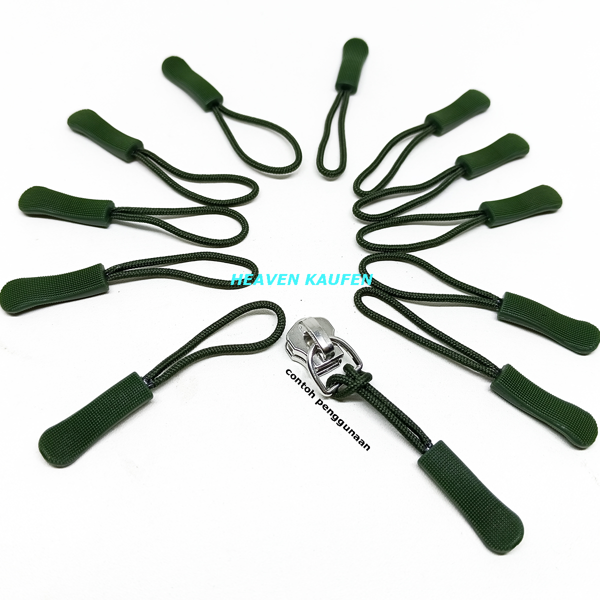 Zipper Puller Variasi Tarikan Kepala Resleting Warna Hijau Army Harga ...
