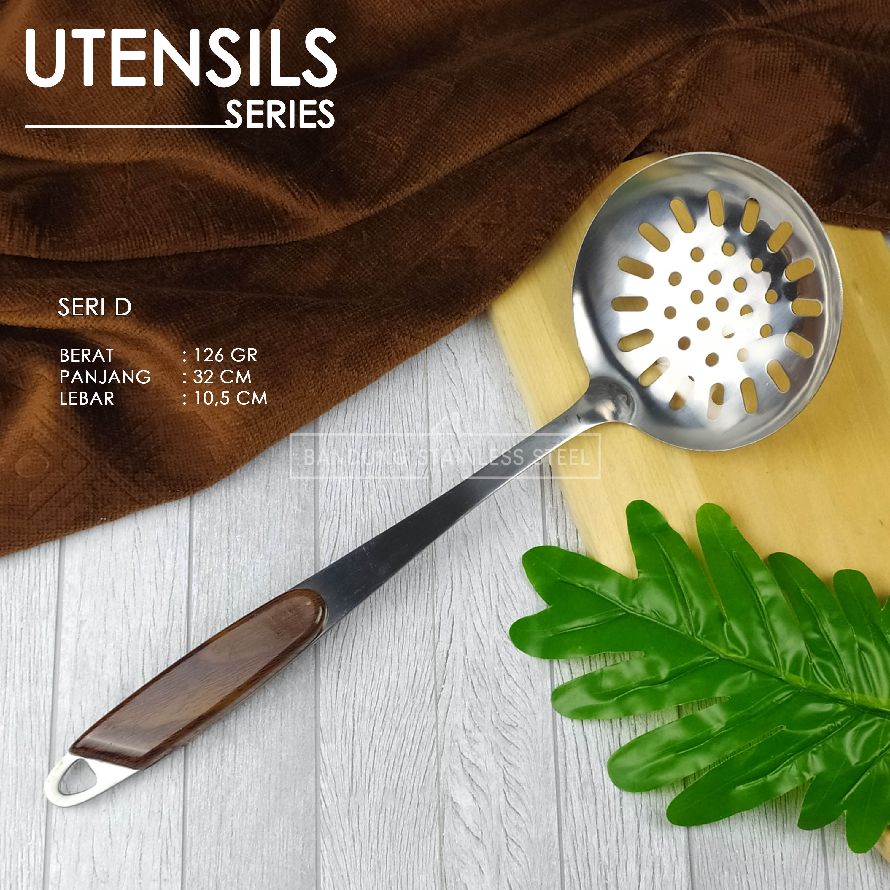 Centong Besar Lubang sendok kuah sup sayur ladle tebal stainless 32cm ...