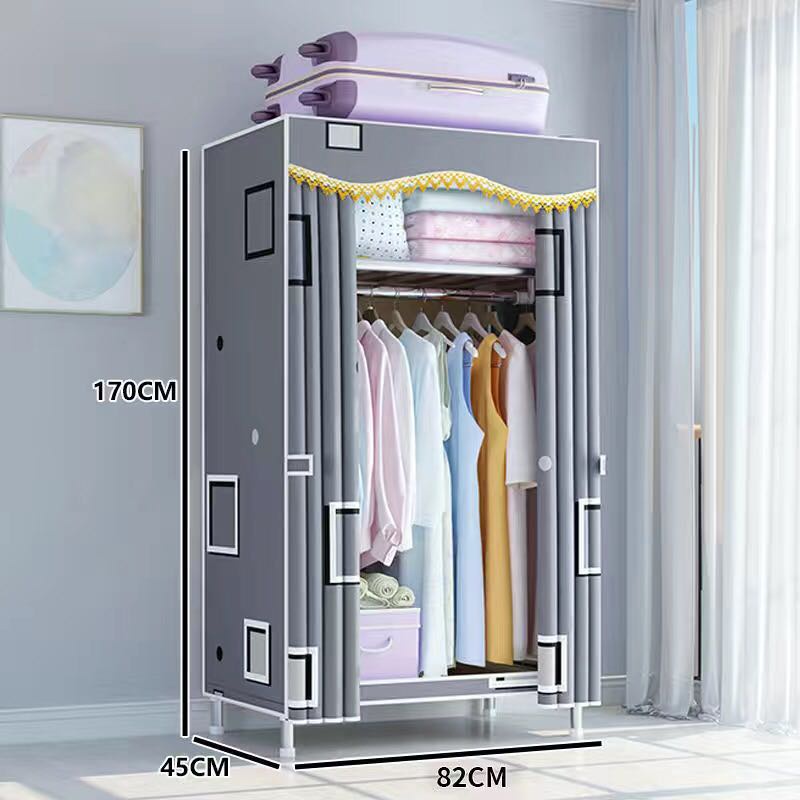 COD Dejavu Lemari Pakaian Kain Portable Rak Baju Susun Tirai Kain Jumbo ...