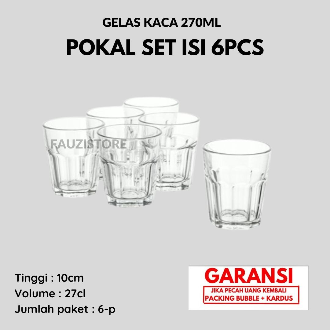 Gelas Kaca Teh Kopi Espreso Gelas Cafe tinggi 10cm Set Isi 6 pcs Volume ...