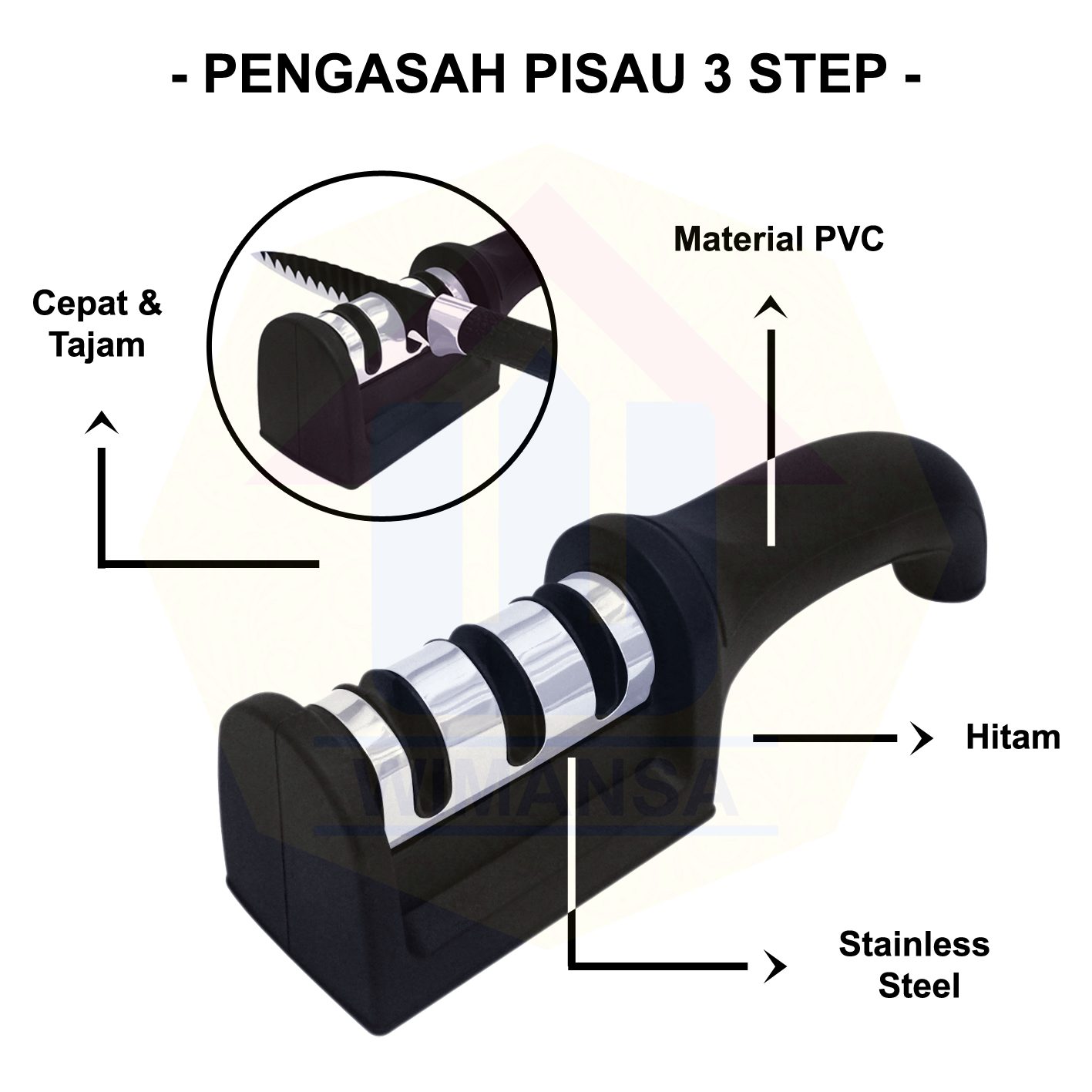 WMS-PENGASAH PISAU 3 STEP - KNIFE GRINDER | Lazada Indonesia