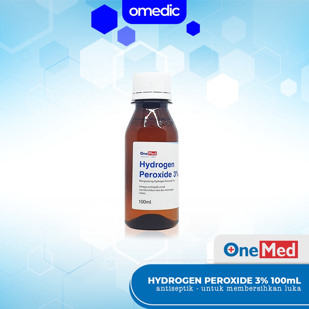 OneMed H2O2 Hydrogen Peroxide 3% Cairan Pembersih Luka Isi 100 ml ...