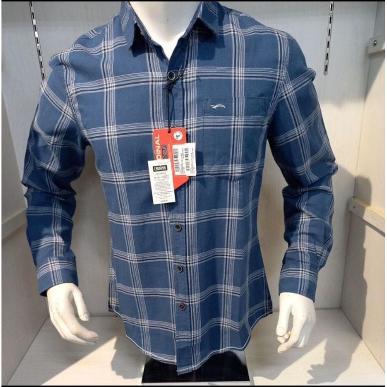 KEMEJA CARDINAL CAKAI02049J MOTIF GARIS-GARIS KOTAK-KOTAK MODEL SLIM ...