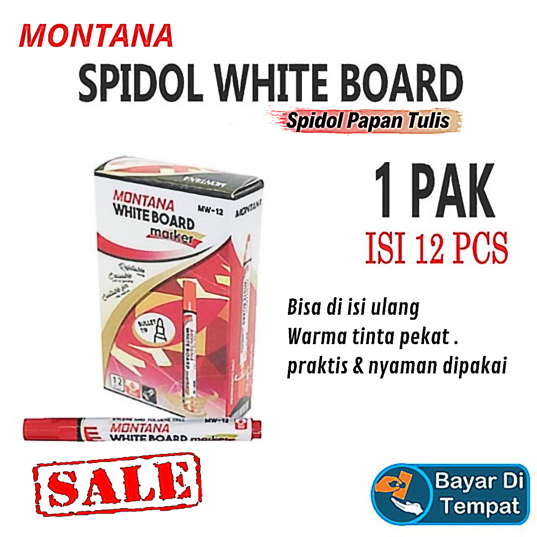 (BIG SALE) SPIDOL 1 PAK ISI 12 PCS / Spidol White board / Spidol Aat ...