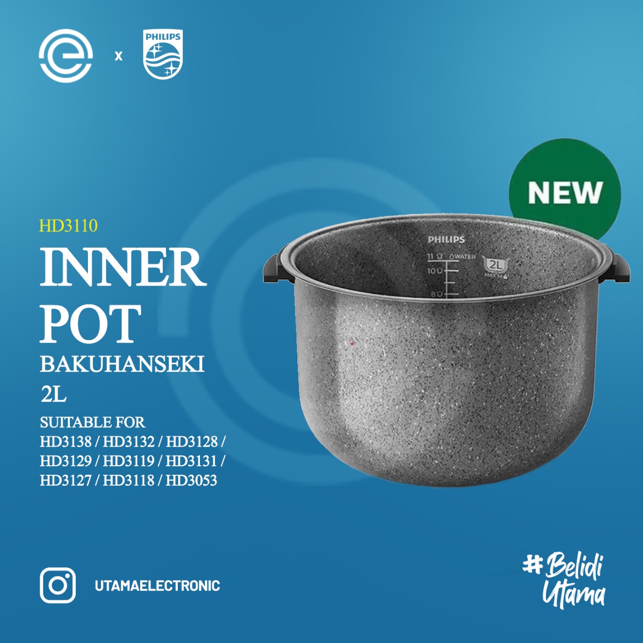 PHILIPS Inner Pot 2L Bakuhanseki - HD3110 / 33 | Lazada Indonesia