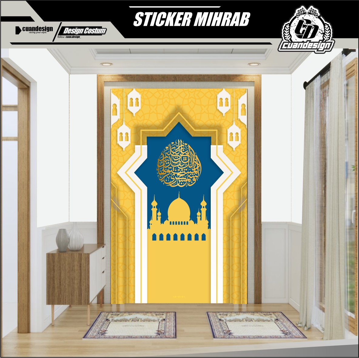 STIKER HIASAN DINDING MUSHOLLA STICKER DEKORASI MIHRAB TEMPAT SOLAT ...