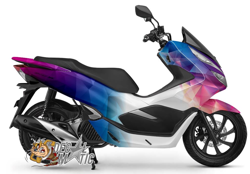 Decal Full Body Stiker Motor Honda PCX 150 / 160 Rainbow Pelangi Aurora ...