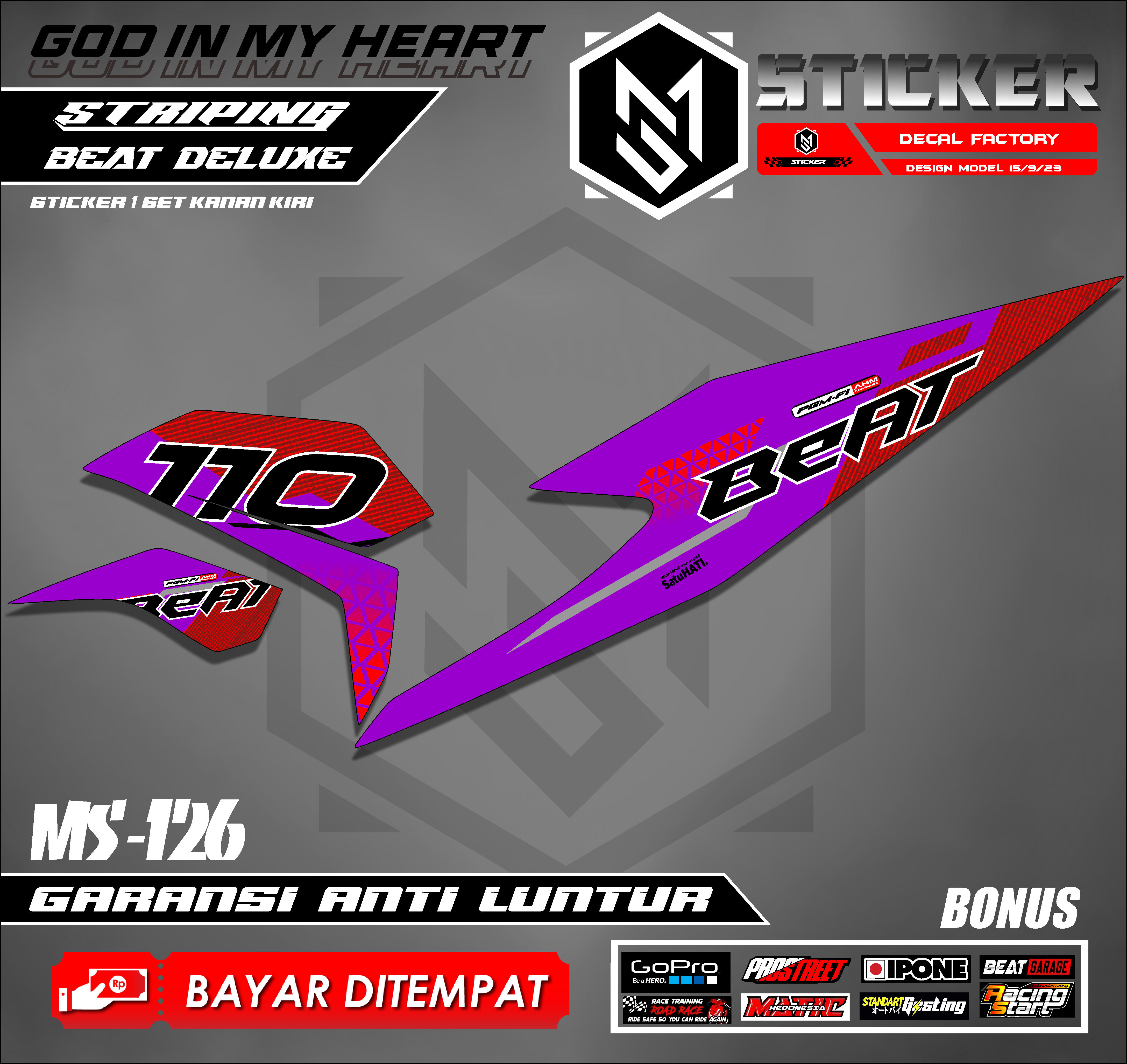 Sticker Transparan Beat Deluxe 2020 2021 2022 2023/Striping UV Beat Deluxe/Kode-D126 | Lazada ...