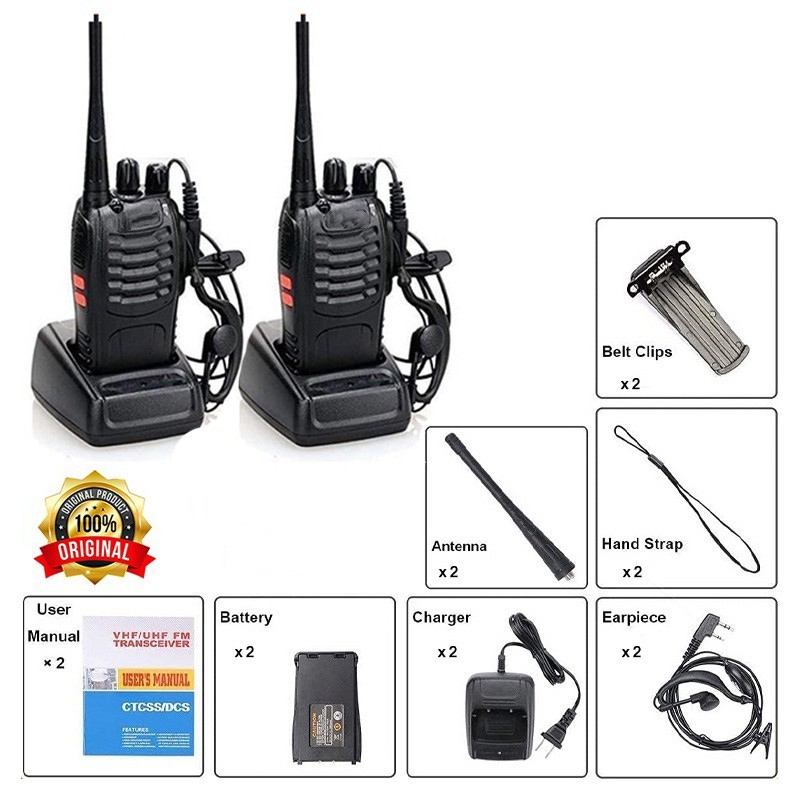 2 Units/4 Units Walkie Talkie HT Handy Talky Talkie ORI BF 888S 16 Way ...
