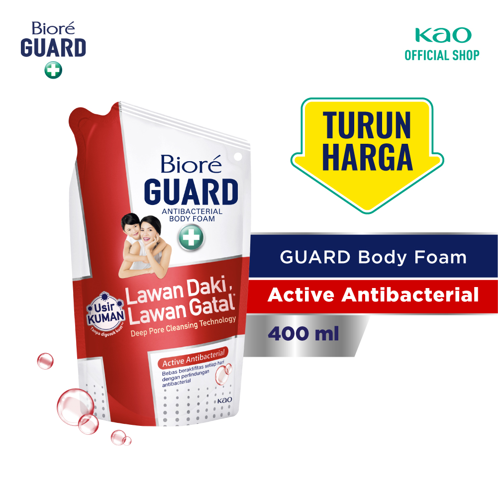 Biore Guard Body Foam Active Antibacterial 400ml (Sabun Mandi Cair Isi Ulang) | Lazada Indonesia