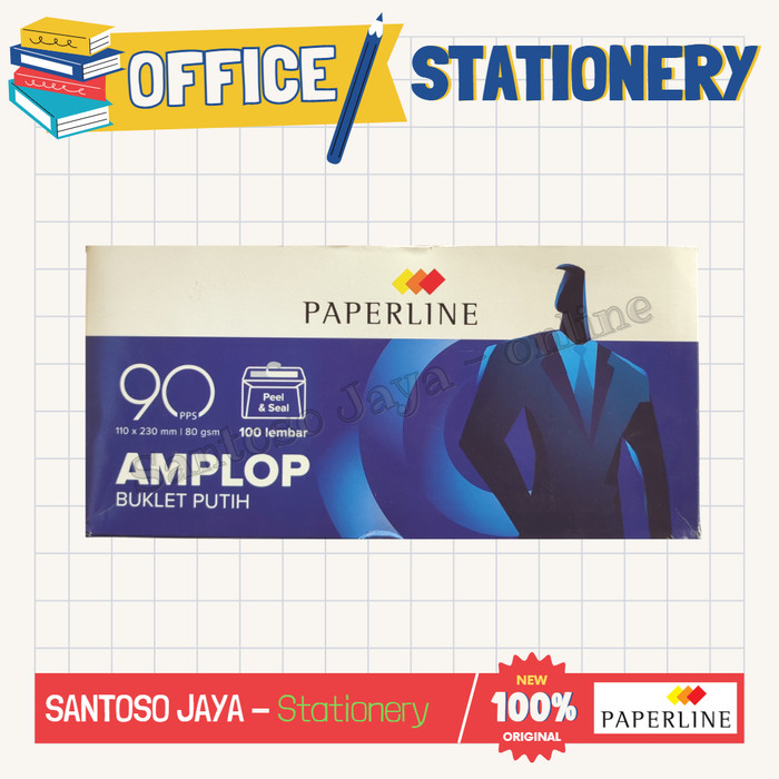 Amplop Putih PAPERLINE Besar 90 PPS - Envelope 110 x 230 mm - 1 PAK ...