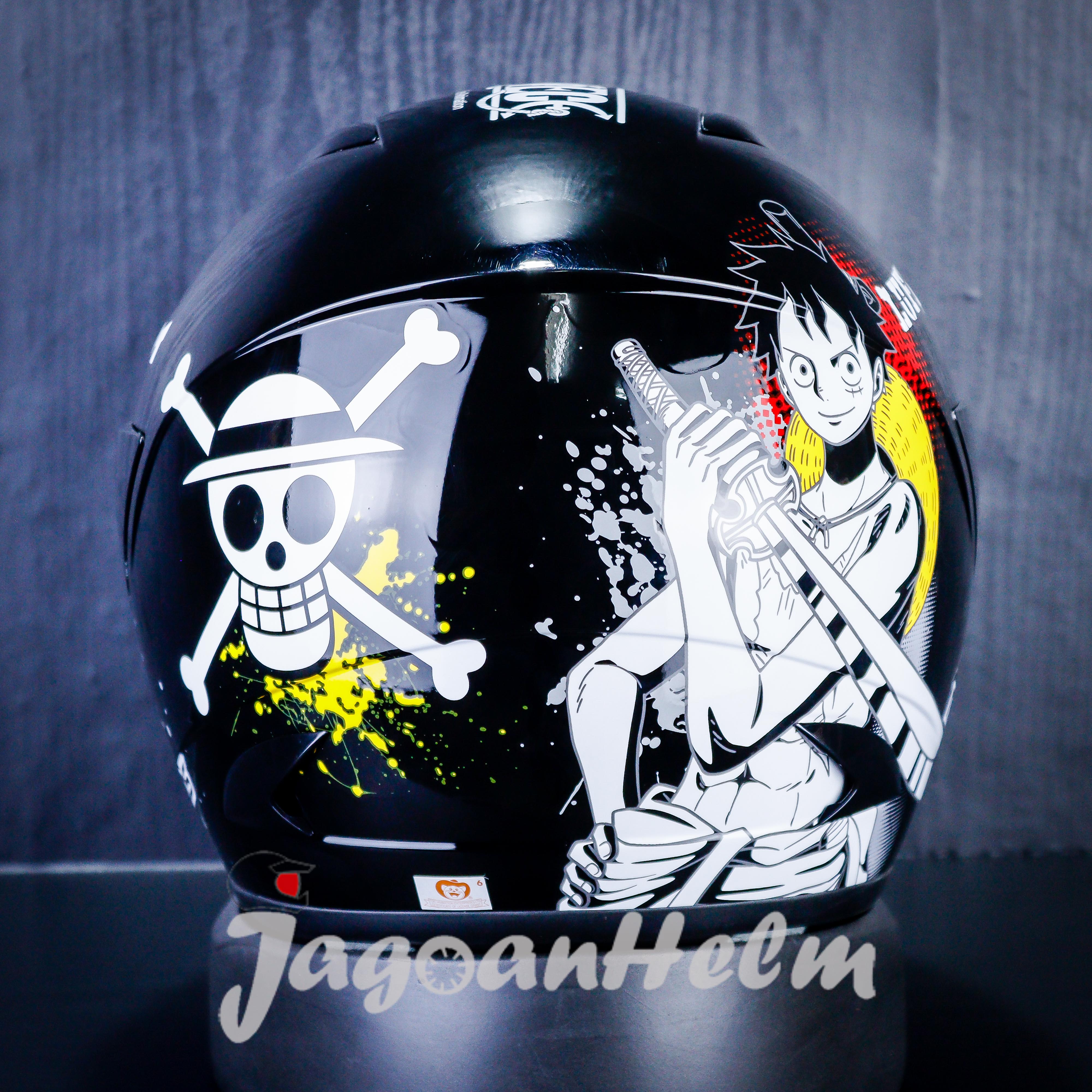 MDS HELM HELM ANAK ONE PIECE LUFFY #01 | BLACK | SPORT R3 - JUNIOR ...