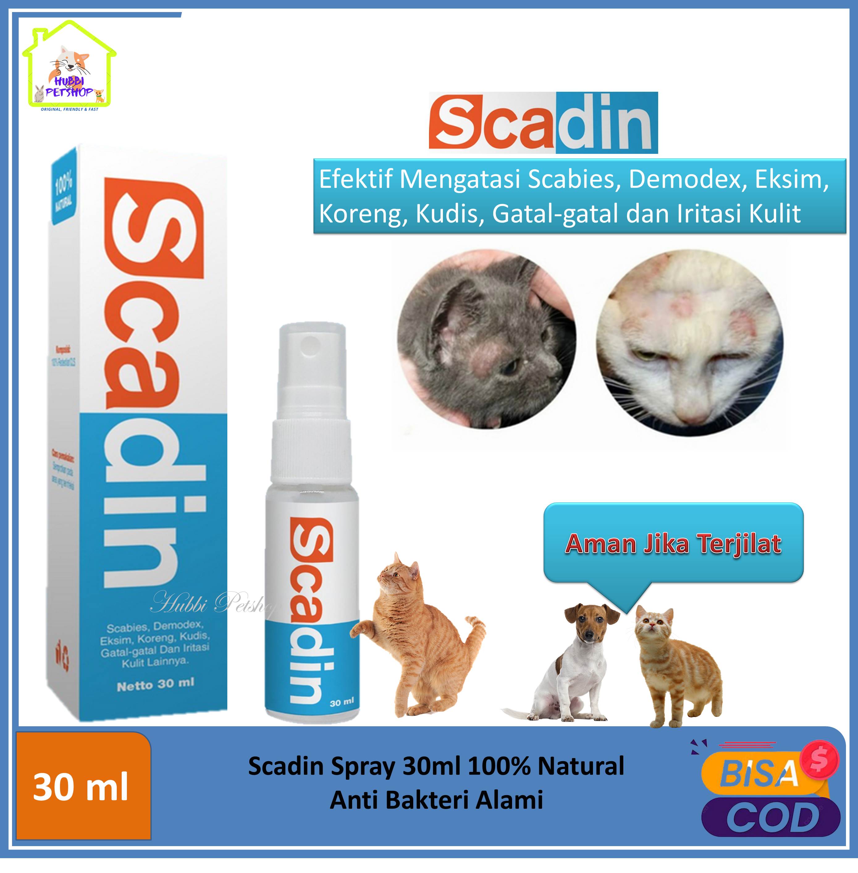 SCADIN SPRAY 30ml Cat Dog RABBIT - Obat Semprot Infeksi Kulit Kucing ...