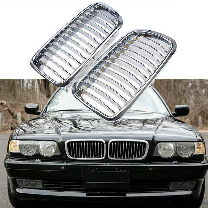 1Pair Chrome Front Kidney Grill Grille for BMW 7-Series E38 730IL/735I ...