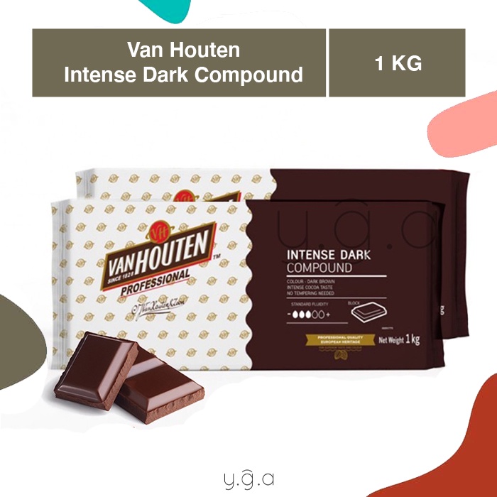 Coklat Van Houten Intense Dark Compound Chocolate 1KG | Lazada Indonesia