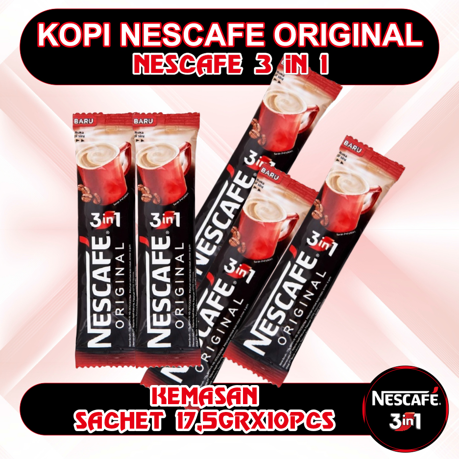 Kopi Nescafe Original Kemasan Renceng Isi 10 Sachet Kopi Hitam Nescafe Original Renteng 17,5gx10 ...