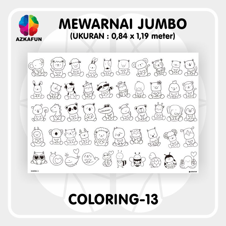 Kertas Mewarnai Jumbo HEWAN DI DARAT - mewarnai besar - Giant Coloring ...