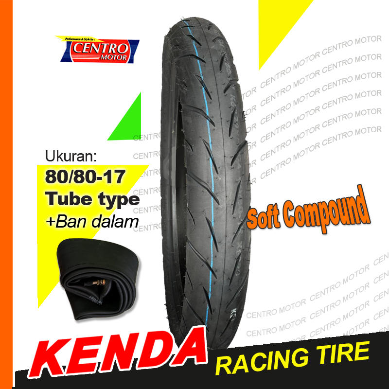 KENDA K6329 80/80-17 Tube type.Ban Soft Compound dengan motif Racing ...