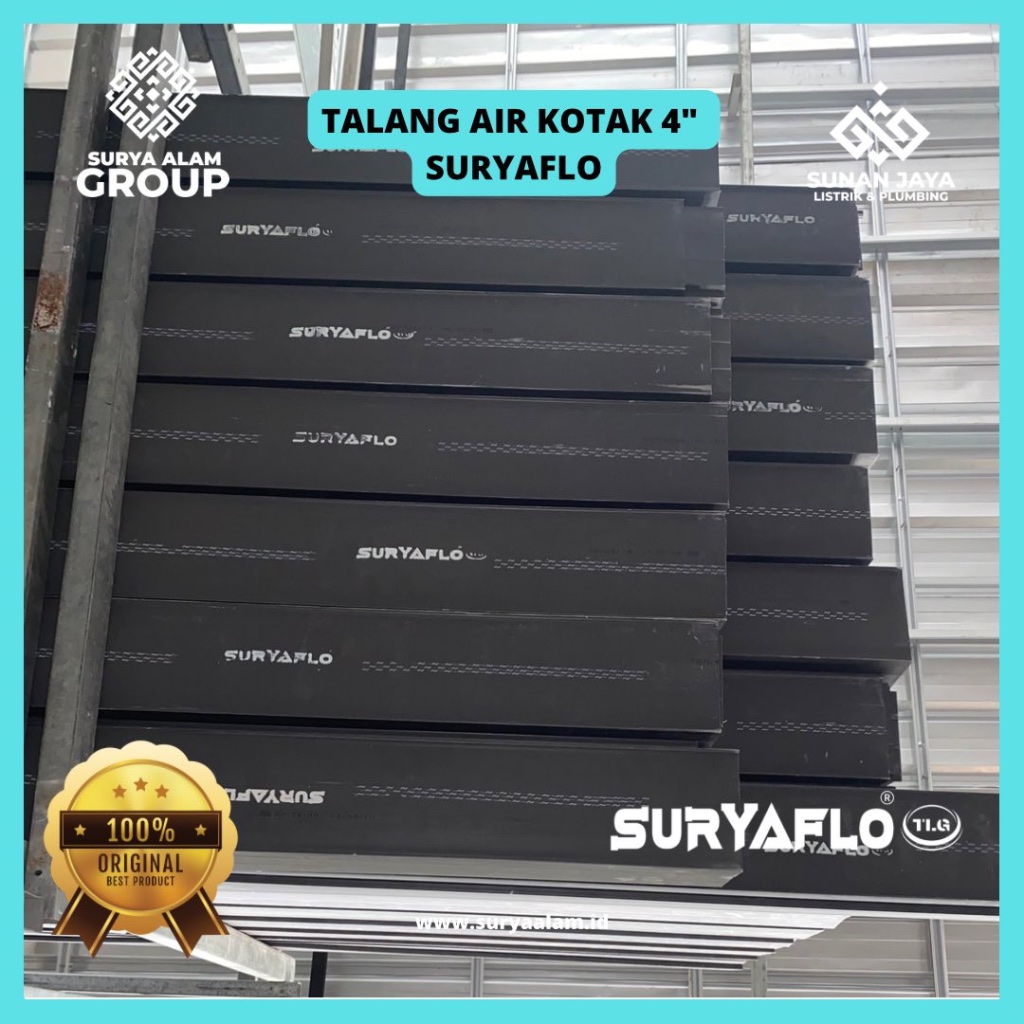 TALANG PVC AIR 4” KOTAK ABU | MEREK SURYAFLO TLG – 4 METER AN | Lazada ...