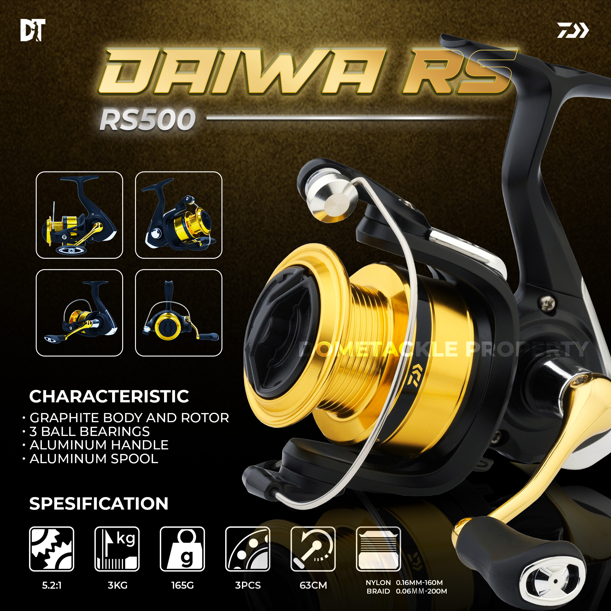 Reel Daiwa RS 500 | 1000 C | 2000 | 2500 | 3000 C | 4000 | 2023 Reel Spinning Jigging Ultralight ...