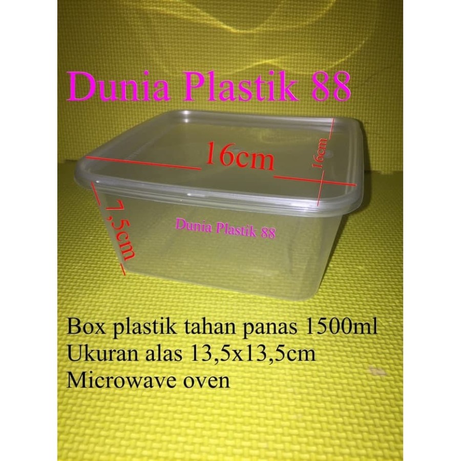 Isi25Pc THINWALL 1500ML kotak tempat box wadah plastik makan nasi food ...