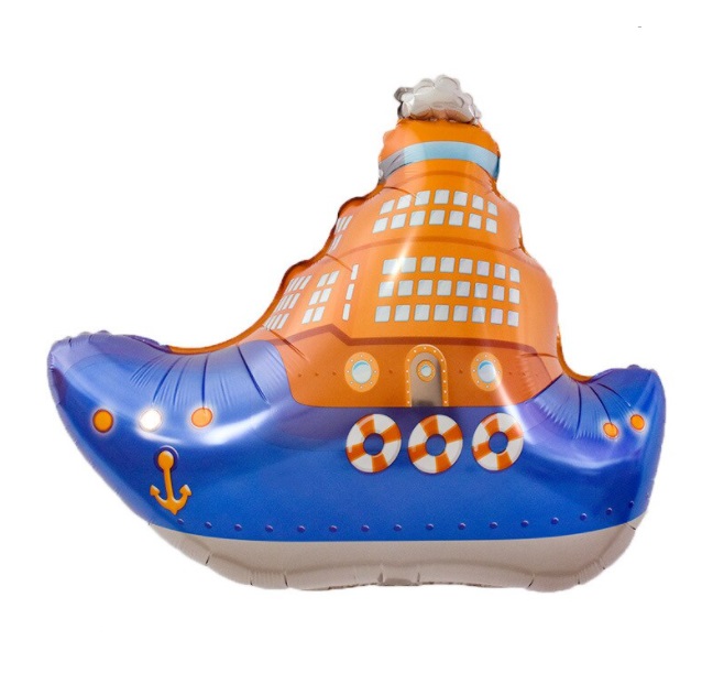 Balon Foil Kapal Biru Mini 25 CM / Balon Marine / Balon Boat / Balon ...