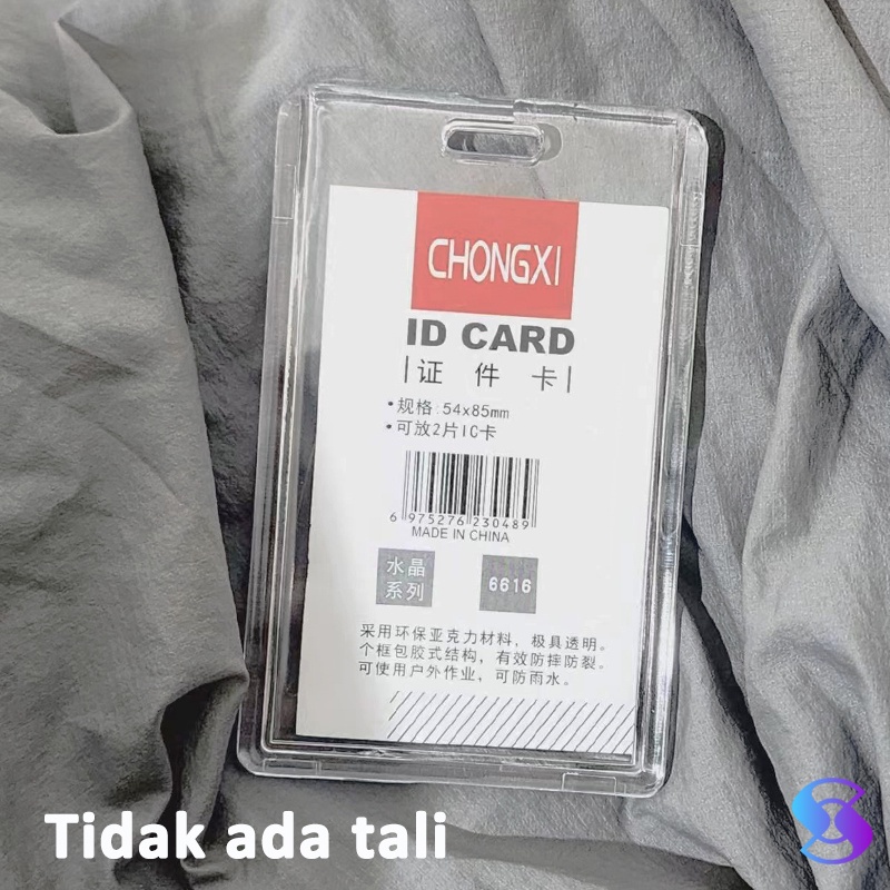 Holder Id Card Acrylic Id Card 2 sisi Tempat Kartu Id Card Member Name ...