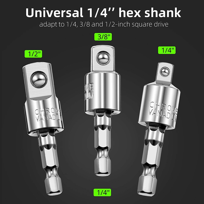 4Pcs Adjustable Universal Socket Wrench Set with 360 Degree Rotatable ...