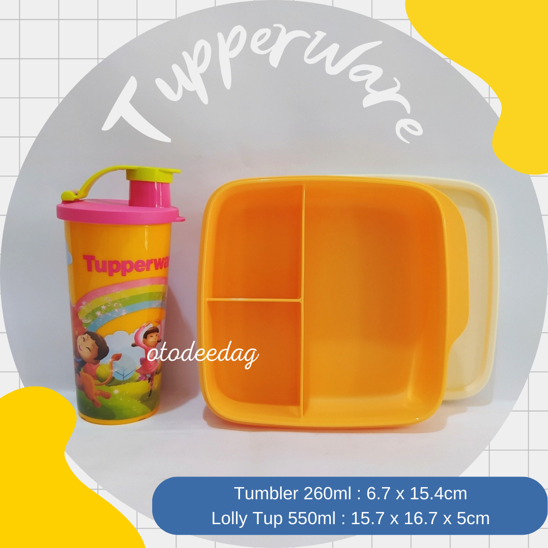 TUPPERWARE Lunch Box Set Tempat Bekal Anak Kotak Makan Lolly Tup Fun ...