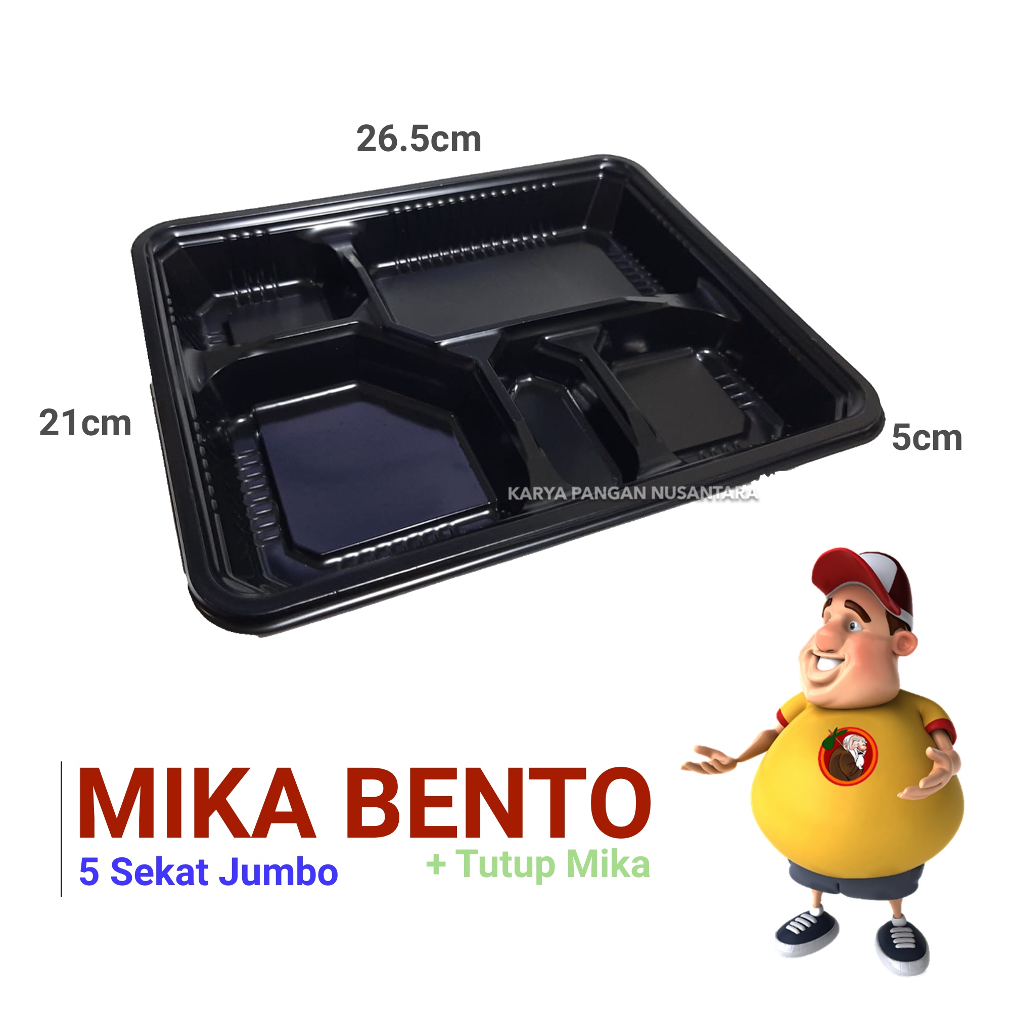 MIKA BENTO 5 SEKAT JUMBO TRAY BENTO BOX BENTO SEKAT 5 JUMBO PER 25 SET ...