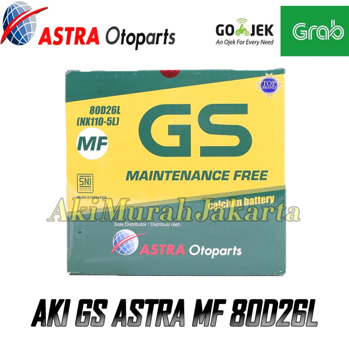 Aki Mobil Mazda Biante GS MF ASTRA 80D26L Aki Kering 12V / 70Ah ...