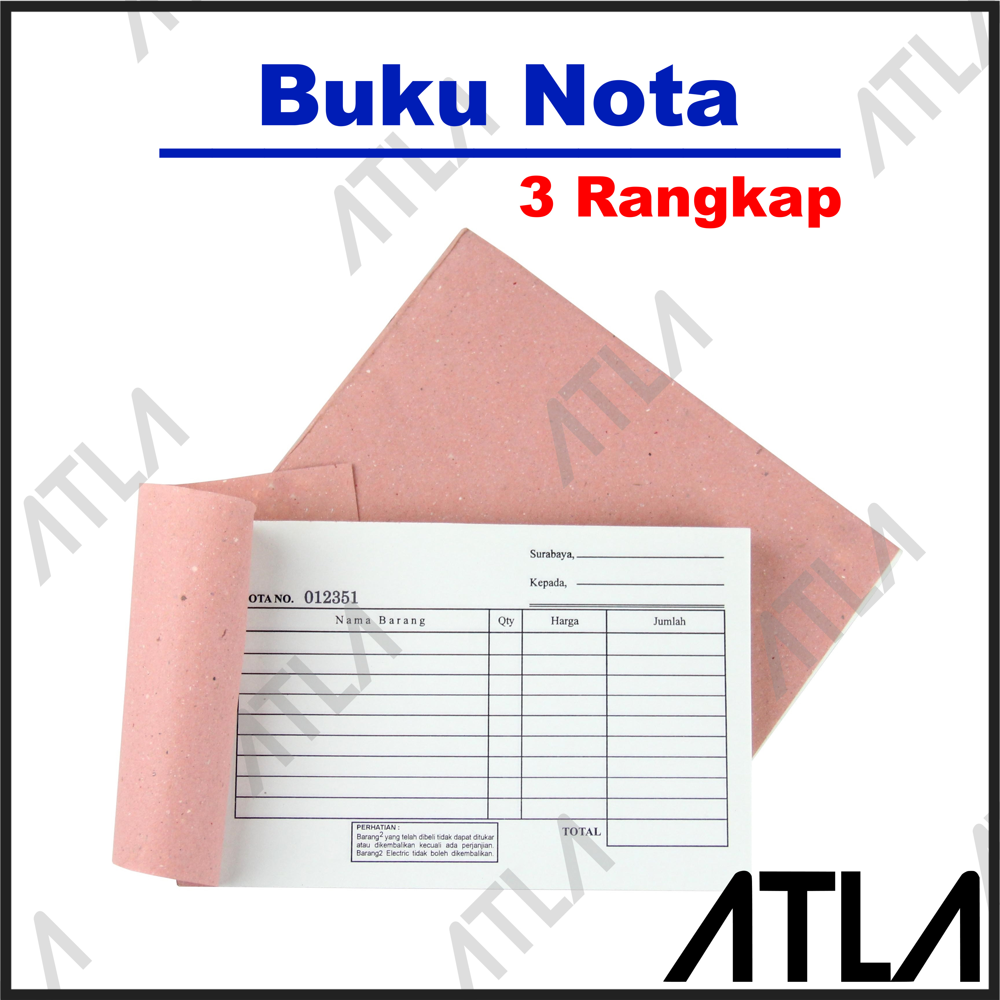 Buku Nota Kontan Kecil 3 Rangkap Bon Kwitansi Faktur Pembelian 3 Ply ...