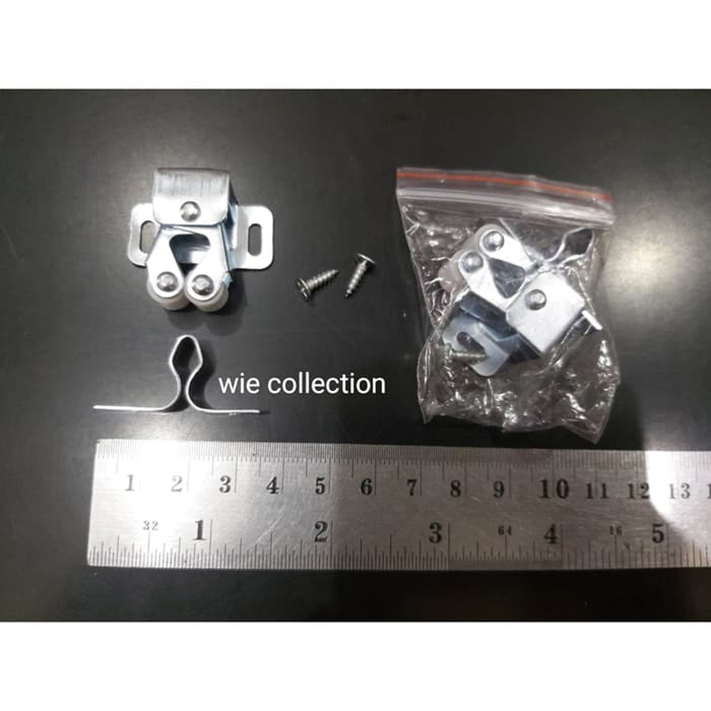 12 Pcs TIK TAK LEMARI WARNA NIKEL / GRENDEL JEPIT PINTU (+ 48 Sekrup ...