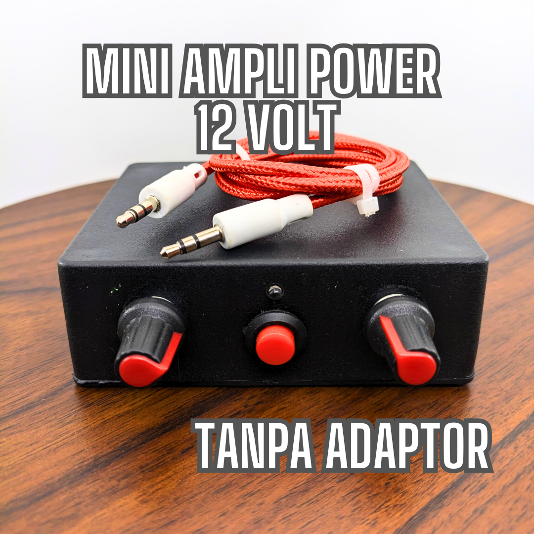 Power Ampli Mini 12v Stereo 2 Potensio Amplifier Class D + Adaptor 12 ...