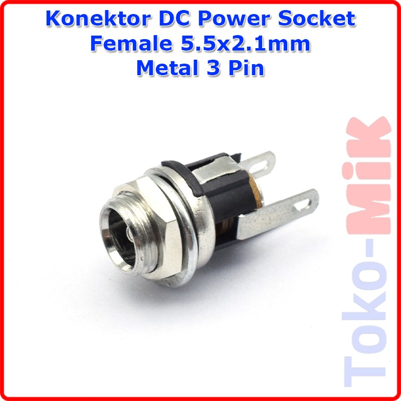 Konektor DC Female Power Socket 5.5X2.1mm DC Plug in Jack Metal ...