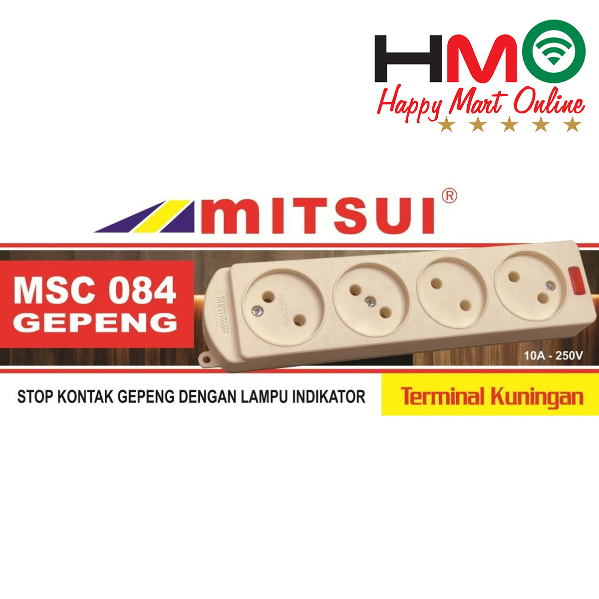 Terminal Stop Kontak Kuningan Gepeng 2 3 4 Lubang Lampu Indikator Mitsui MSC 082 MSC 083 MSC 084 ...